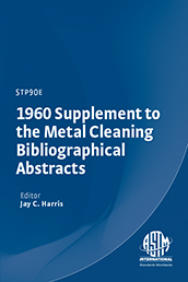 | 1960 Supplement to the Metal Cleaning Bibliographical Abstracts ...
