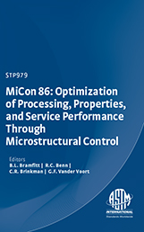 Author Index | MiCon 86: Optimization of Processing, Properties, and ...