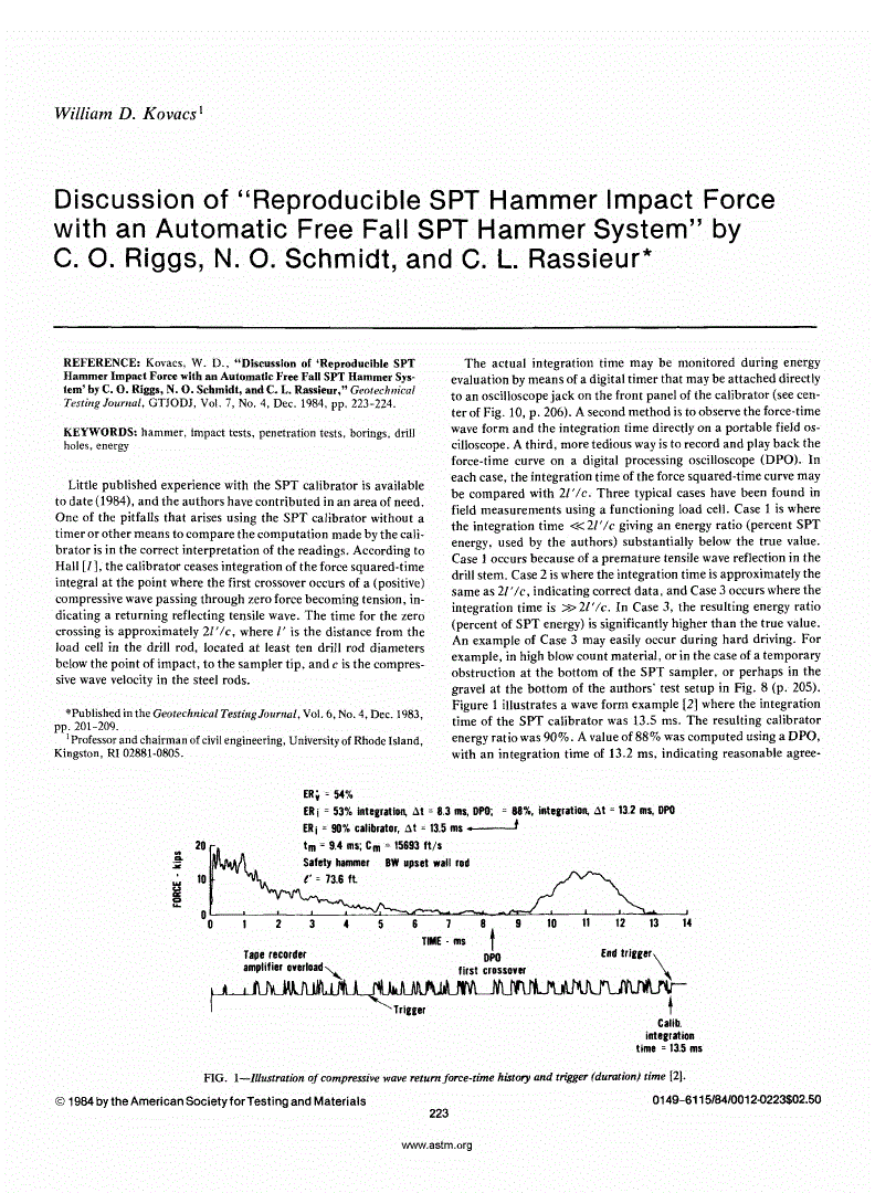 Discussion of “Reproducible SPT Hammer Impact Force with an Automatic ...