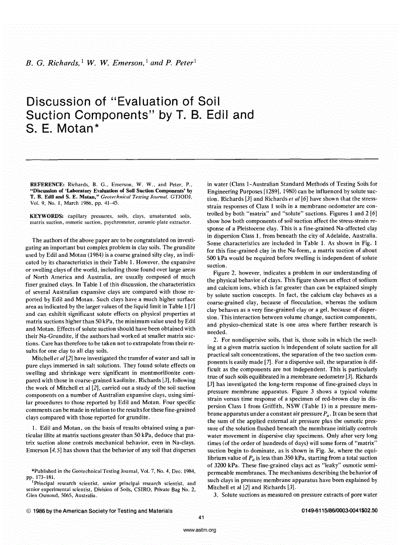 Discussion of “Evaluation of Soil Suction Components” by T. B. Edil and ...